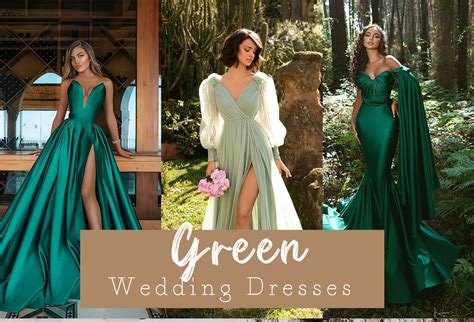 18 Green Wedding Dresses Emerald Sage And Light Green Deer Pearl Flowers