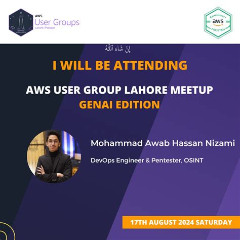 Attending Aws Ug Lhr Meetup Genai Edition Mohammad Awab Hassan