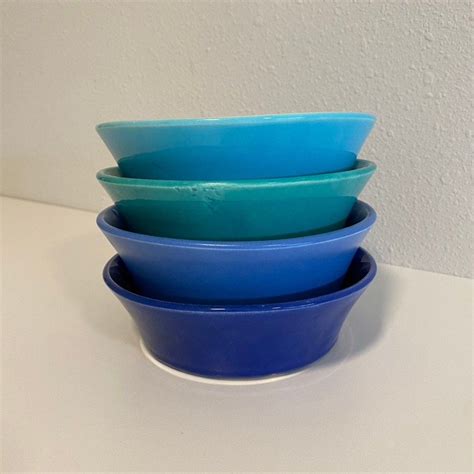 Set Of 4 Vintage Turquoise Delph Blue Jade Green Royal Blue Etsy Artofit