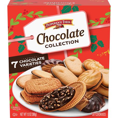 Pepperidge Farm Holiday Cookies Chocolate Collection 13 Oz Box With 31