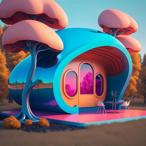 미래의 집 현대적인 디자인 일러스트xa 프리미엄 사진