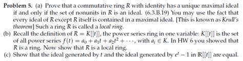 solved a prove that a commutative ring r with identity has