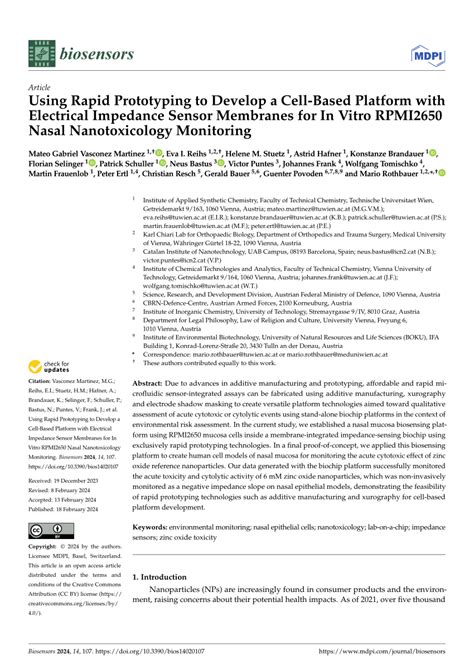 Pdf Using Rapid Prototyping To Develop A Cell Based Platform With Electrical Impedance Sensor
