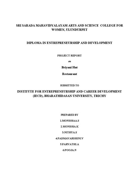 Edp Project Pdf Restaurants Menu