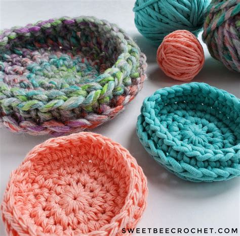 Stash Buster Mini Basket Free Crochet Pattern Sweet Bee Crochet