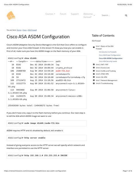 Cisco Asa Asdm Configuration Pdf World Wide Web Internet And Web