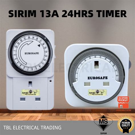 SIRIM13A 24Hours Plug In Timer 24HRS Timer Switch Programme Timer 定时开关插座 Shopee Malaysia