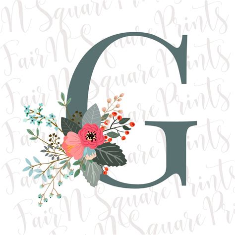 Initial G Png File For Sublimation Floral Initial G Png For Sublimation Initial G Png Designs