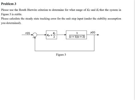 Problem3 Please Use The Routh Hurwitz Criterion To Determine For What