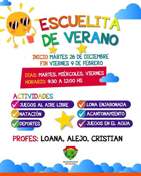 Escuelita De Verano Municipalidad De Colazo
