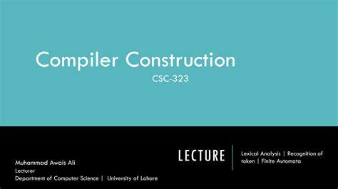 solution lexical analyzer recognization of tokens in compiler