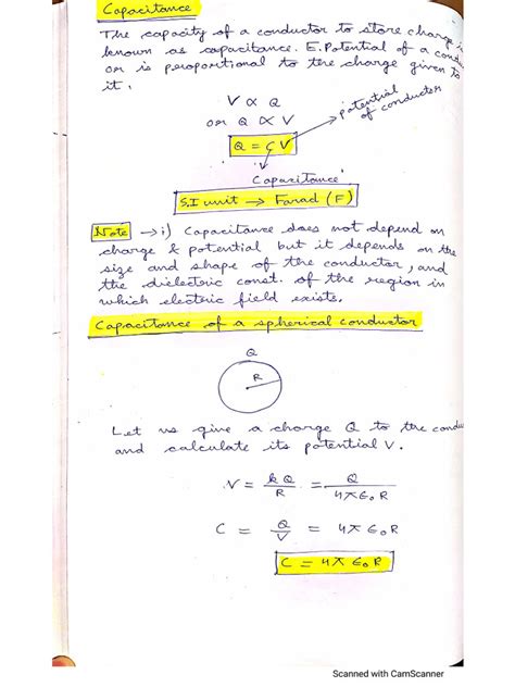 Capacitance Notes Pdf