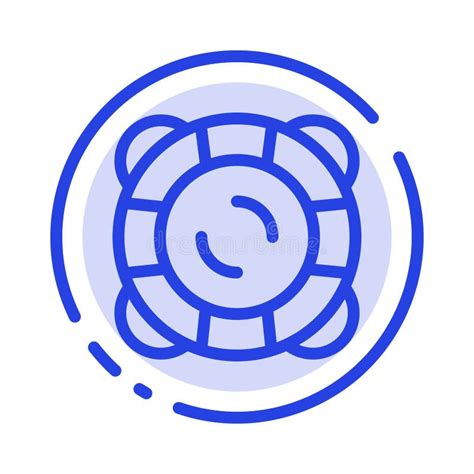 Protection Safety Support Float Blue Dotted Line Line Icon Stock Vector Illustration Of