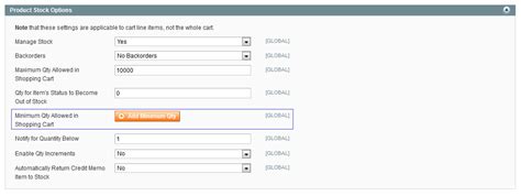 magento 1 9 how to update minimum qty 1 allowed in catalog sample