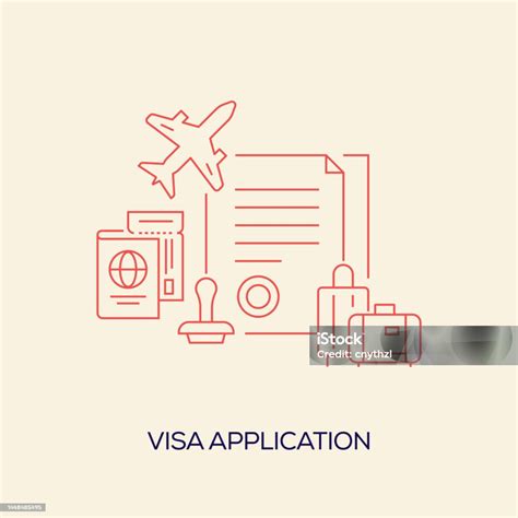 라인 아이콘이 있는 비자 신청 관련 디자인 간단한 윤곽선 기호 아이콘 아이콘에 대한 스톡 벡터 아트 및 기타 이미지 아이콘 출입국 비즈니스 Istock