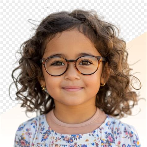 A Girl Wearing Glasses And A Shirt With A Flower Pattern On It Premium Ai Generated Psd