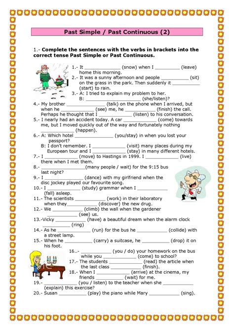 Past Simple Past Continuous Worksheets