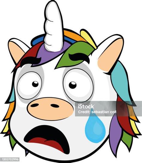 슬픈 표정으로 유니콘의 머리를 감고 눈물을 감고 눈물을 흘리는 벡터 이모티콘 일러스트 가공의 인물에 대한 스톡 벡터 아트 및 기타 이미지 가공의 인물 눈 감기 눈