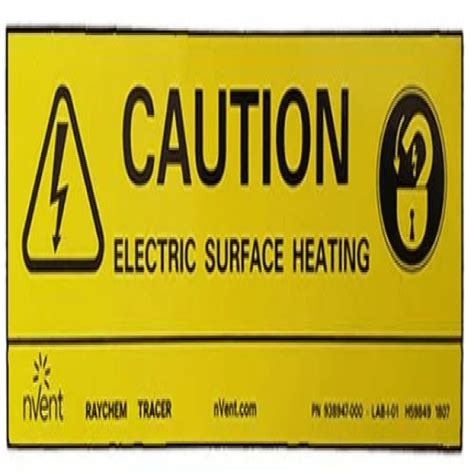 Electric Trace Heating Warning Label Trace Heaing Supplies