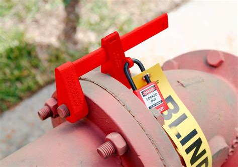 Blind Flange Lockout Pipe Size 3 75 10 75 High Impact Plastic Red