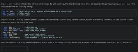 Solved Suppose That You Are Working With A Cisc Machine