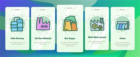 Factory Industrial Onboarding Icons Set Vector 10154919 Vector Art At Vecteezy