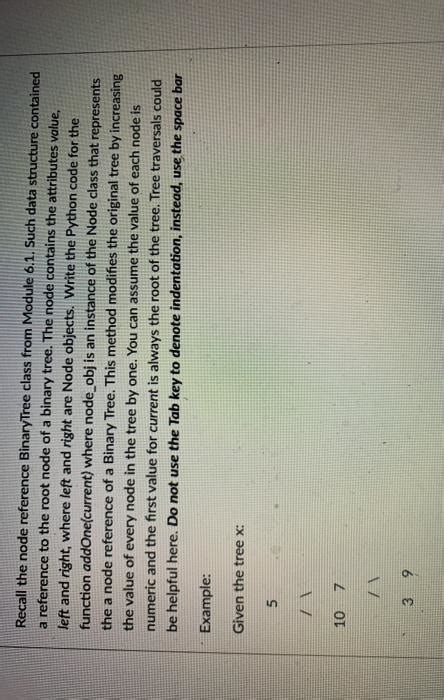 Solved Recall The Node Reference Binarytree Class From