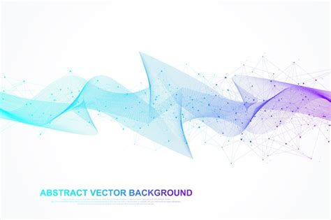 네트워킹 연결 개념 포인트와 라인이있는 글로벌 네트워크 연결 배경 프리미엄 벡터