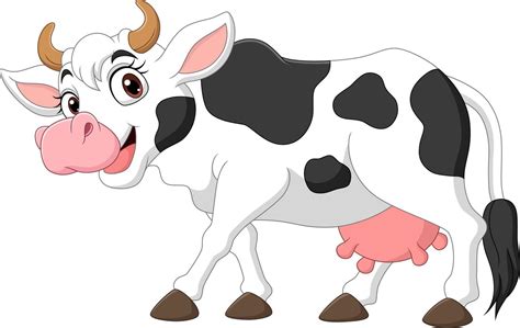 Happy Cartoon Cow Isolated On White Background 5162467 Vector Art At