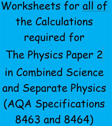 AQA Physics Combined Science Paper 2 Teaching Resources