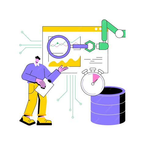 Premium Vector Realtime Data Analysis With Ai Abstract Concept Vector Illustration