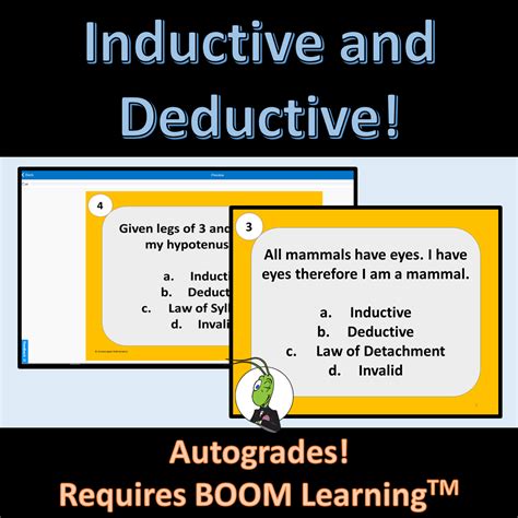Logic Boom Task Cards Inductive And Deductive Law Of Syllogism
