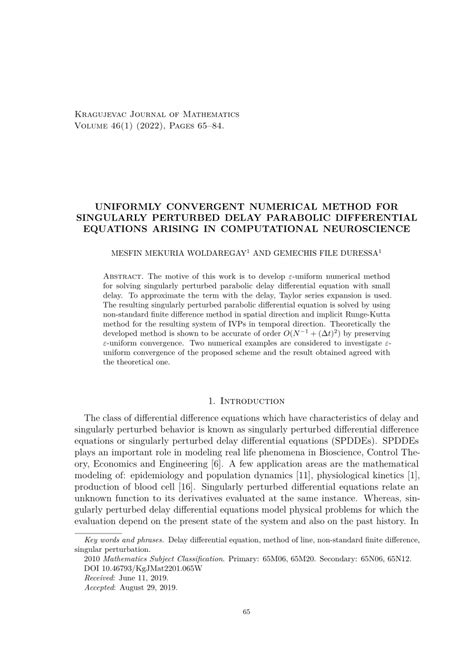 Pdf Uniformly Convergent Numerical Method For Singularly Perturbed