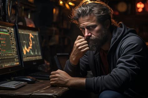Premium Photo Man Working At Desk With Computer