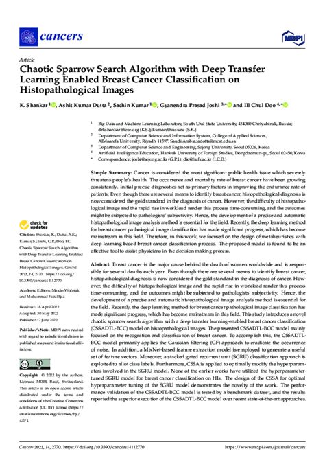 Pdf Chaotic Sparrow Search Algorithm With Deep Transfer Learning