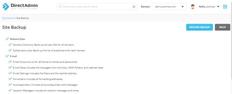 How To Createrestore A Backup Of Your Account In Directadmin Plothost