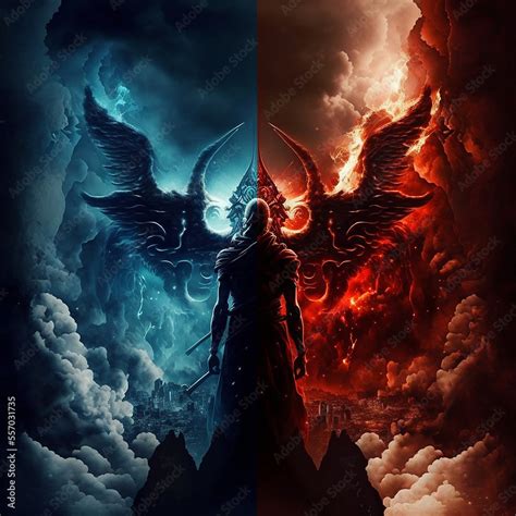Hell And Heaven One Side Is Hell And The Other Side Is Heaven Created