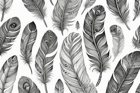 Premium Photo Different Types Of Feathers On A White Background