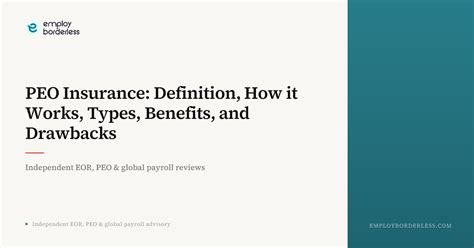 Peo Insurance Definition How It Works Types Benefits And Drawbacks