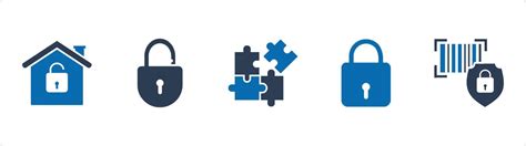 a set of 5 business icons as bar code security bar code bar code