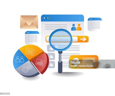 인터넷 비즈니스 분석가 인포 그래픽 3d 그림 평면 아이소 메트릭 개념에 대한 스톡 벡터 아트 및 기타 이미지 개념 개념과 주제 개발 Istock