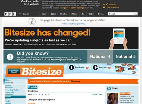 bbc bitesize revision dialogue and description handout for 4th 6th grade lesson planet