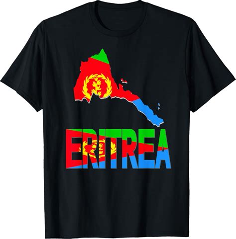 Men And Women Can Wear，i Love Eritrea Flag In Eritrean Map Love Eritrea Flag Map T Shirt