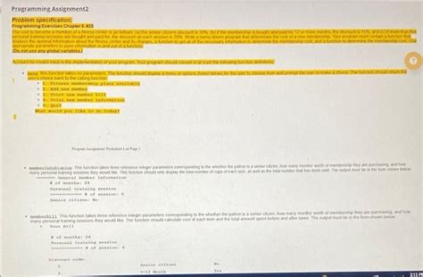 programming assignment2 problem specification