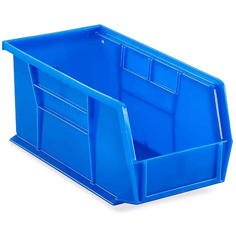 Plastic Stackable Bins 11 X 5 12 X 5 Blue S 12415blu Uline