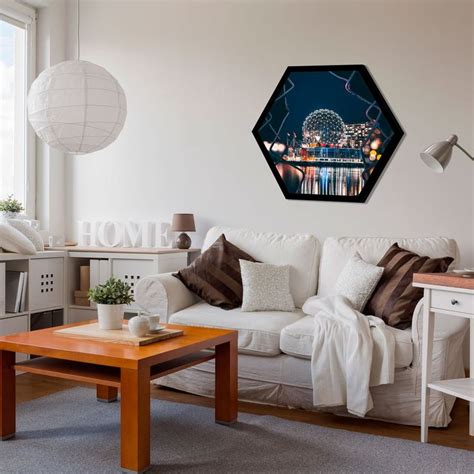 Quadro Sextavado Hexagonal Centro De Ciências Vancouver 50x43cm Quadros Hexagonal Molduras