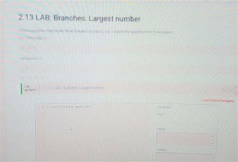 213 Lab Branches Largest Number Wrile A Provain Tbal Reallsiltiee Inr