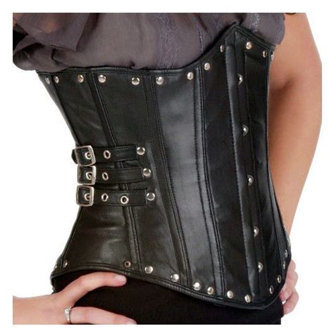 Women Black Leather Corset Steel Boned Leather Corset In 2025 Black