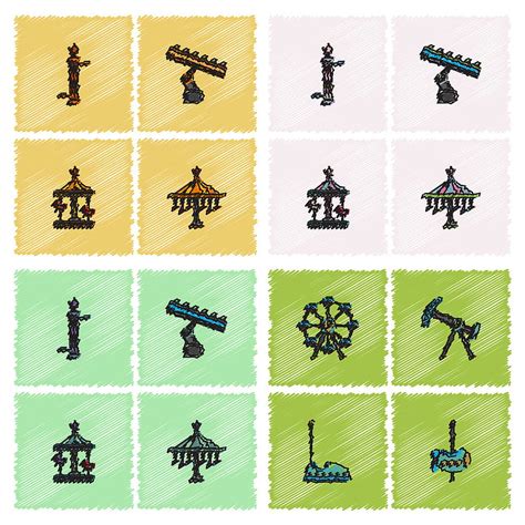 부화 스타일 벡터에 놀이 공원 아이콘 Ai Eps Uidownload