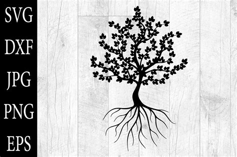 Tree With Roots Silhouettes SVG PNG EPS Graphic By Aleksa Popovic Creative Fabrica